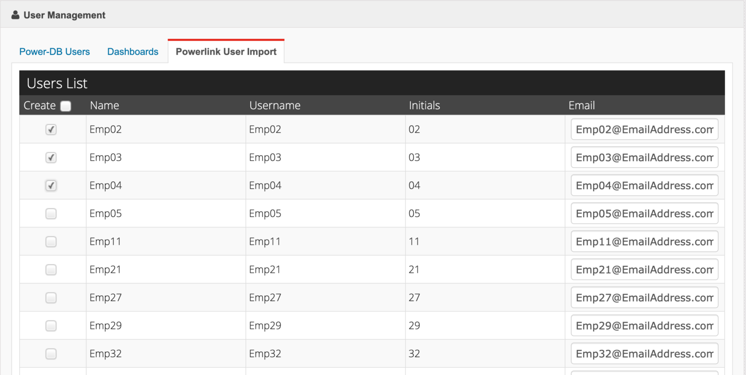 User Management – Power-DB.com